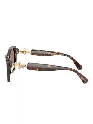 SWAROVSKI Tortoiseshell-pattern Cat-eye Sunglasses