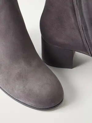 GIANVITO ROSSI Joelle 45 Suede Ankle Boots - Gray