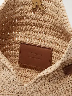 Saint Laurent Cassandre Raffia Shoulder Bag - Neutrals