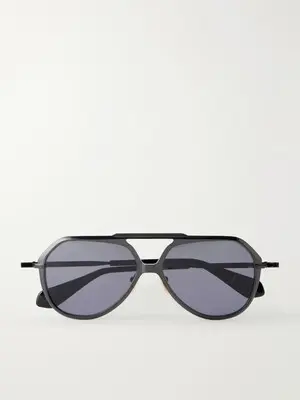 JACQUES MARIE MAGE Lou Lou De La Falaise Aviator-style Titanium Sunglasses - Black