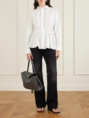 Balenciaga Rodeo Medium Leather Shoulder Bag - Gray