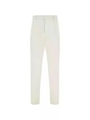 FERRAGAMO Pleated Straight-leg Trousers - Neutrals