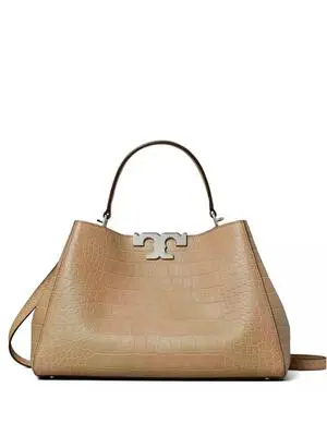 Tory Burch Eleanor Embossed-leather Satchel Bag - Neutrals