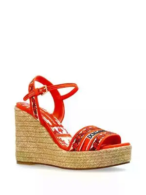 Dolce & Gabbana Logo-embroidered Wedge Sandals
