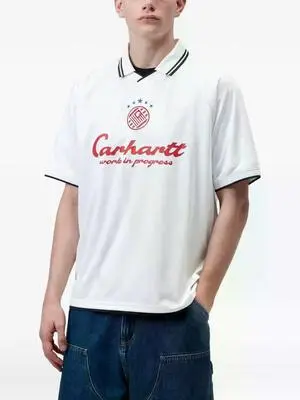 Carhartt Work In Progress Terrace Logo-print Short Sleeve Polo Shirt - White