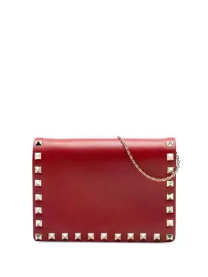 Valentino Garavani Rockstud Chain Pouch Crossbody Bag - Red