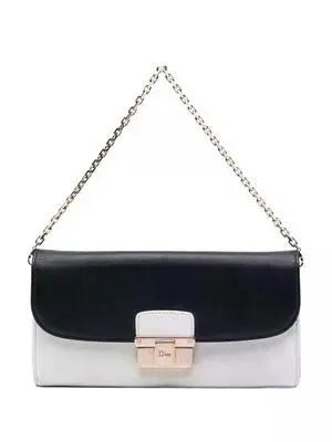 Dior 2014 Bicolor Calfskin Wallet On Chain Handbag - Black