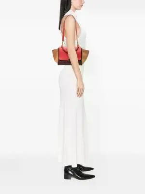 Celine Tricolor Leather Trapeze Satchel - Red