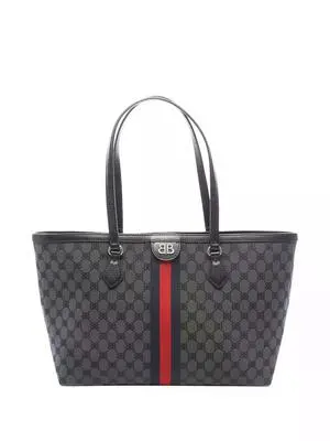 Balenciaga Hacker Project Medium Bb Supreme Ophidia Tote Bag - Black