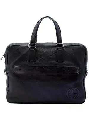 Gucci Calfskin Soho Briefcase Business Bag - Black