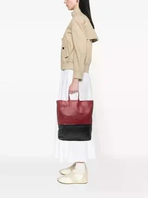 Celine 2012 Bicolor Lambskin Vertical Cabas Tote Bag - Red