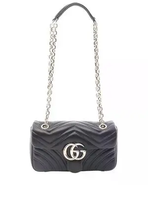Gucci Gg Marmont Matelassé Leather Shoulder Bag - Black