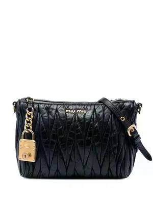 Miu Miu Matelassé Nappa Lux Charm Shoulder Bag