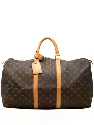 LOUIS VUITTON Monogram Keepall 50 Travel Bag - Brown