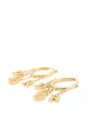 Dior Plated Strass Drop Hoop Earrings - Gold