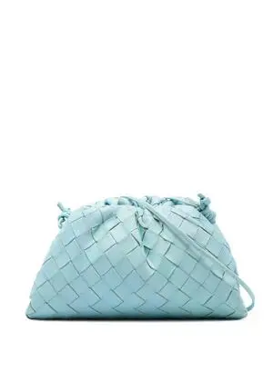 Bottega Veneta Nappa Intrecciato Mini Pouch Crossbody Bag - Blue