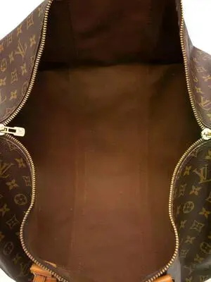 LOUIS VUITTON Monogram Keepall Bandouliere 55 Travel Bag - Brown