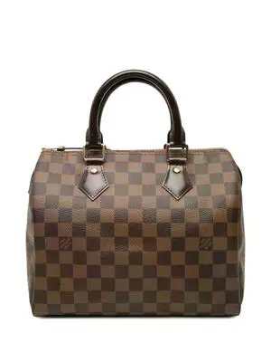 LOUIS VUITTON Damier Ebene Speedy 25 Boston Bag