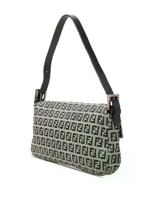 Fendi Zucchino Canvas Baguette Shoulder Bag