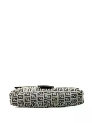 Fendi Zucchino Canvas Baguette Shoulder Bag