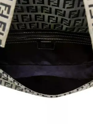 Fendi Zucchino Canvas Baguette Shoulder Bag