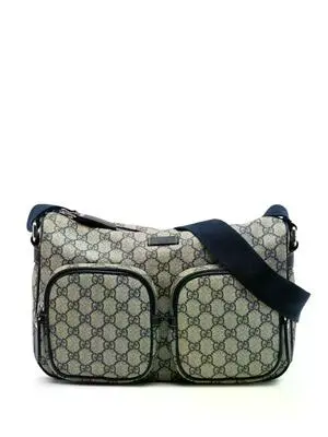 Gucci Gg Supreme Double Pocket Crossbody Bag - Neutrals