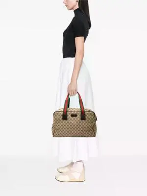 Gucci Gg Canvas Web Duffle Bag - Neutrals