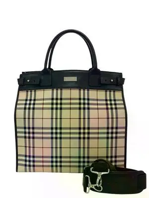 Burberry House Check Canvas Tote Satchel