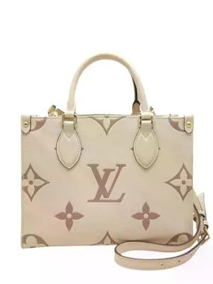 LOUIS VUITTON Monogram Empreinte Giant Onthego Pm Satchel - Neutrals