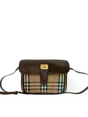 Burberry Haymarket Check Canvas Crossbody Bag - Neutrals