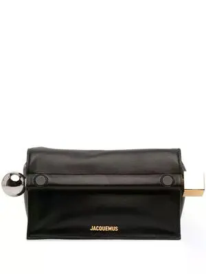 Jacquemus La Pochette Rond Carré Leather Clutch - Black