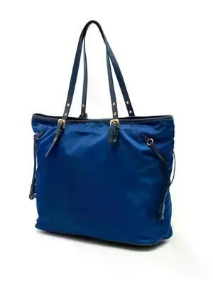 Prada Saffiano Trimmed Tessuto Tote Bag