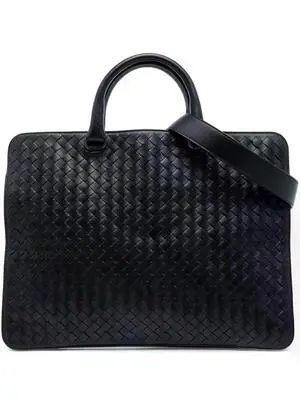 Bottega Veneta Nappa Intrecciato Business Bag - Black