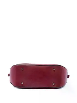 Burberry Leather Trimmed House Check Canvas Bridle Orchard Satchel - Brown