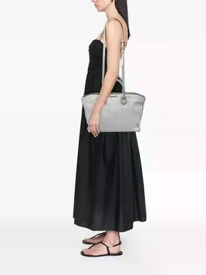 Burberry Embossed Leather Dewsbury Satchel - Grey