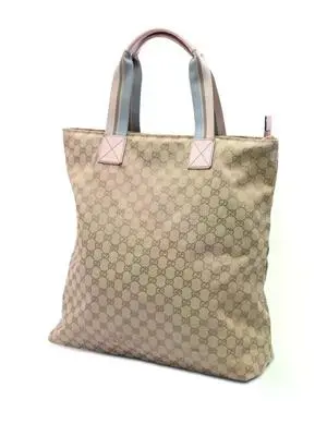 Gucci Gg Canvas Web Vertical Tote Bag
