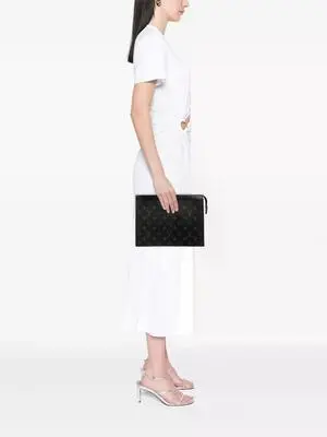 LOUIS VUITTON Monogram Eclipse Pochette Voyage Mm Clutch Bag - Black