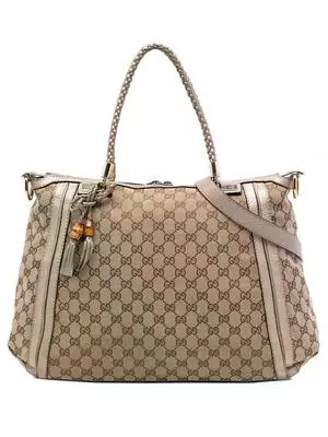 Gucci Gg Canvas Bella Convertible Tote Satchel - Neutrals