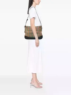 Burberry Haymarket Check Canvas Shoulder Bag - Neutrals