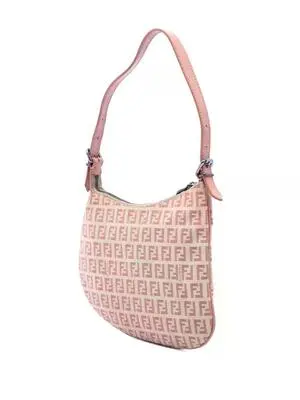 Fendi Zucchino Canvas Oyster Shoulder Bag