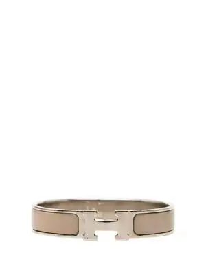 Hermès Narrow Enamel H Bracelet - Neutrals