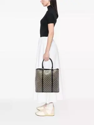 Gucci Gg Supreme Canvas Vertical Tote Bag - Neutrals