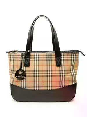 Burberry Haymarket Check Canvas Tote Bag - Neutrals