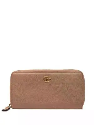 Gucci 2015-2026 Gg Marmont Calfskin Zip Around Wallet Long Wallets - Neutrals