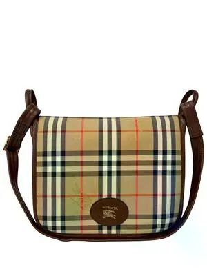 Burberry Haymarket Check Canvas Crossbody Bag - Neutrals