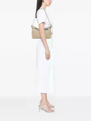Burberry Nova Check Trimmed Canvas Shoulder Bag