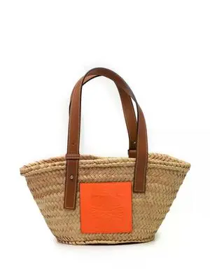 Loewe Small Raffia Basket Tote Bag - Neutrals
