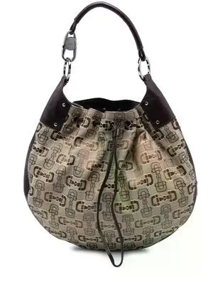Gucci Horsebit Canvas Hobo Shoulder Bag - Neutrals