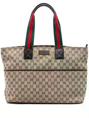 Gucci Gg Canvas Web Tote Bag - Neutrals