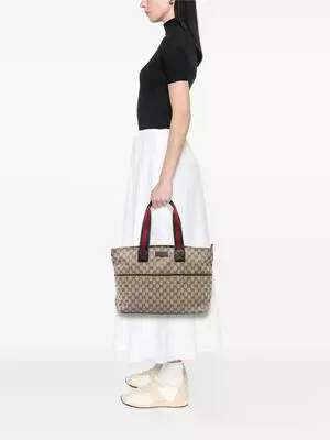 Gucci Gg Canvas Web Tote Bag